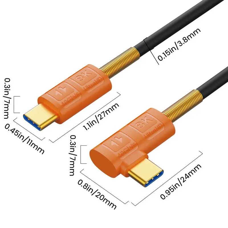 USB4 кабель Type-C - Type-C, 0.3 м, Left Right-LeftRight — фото 1