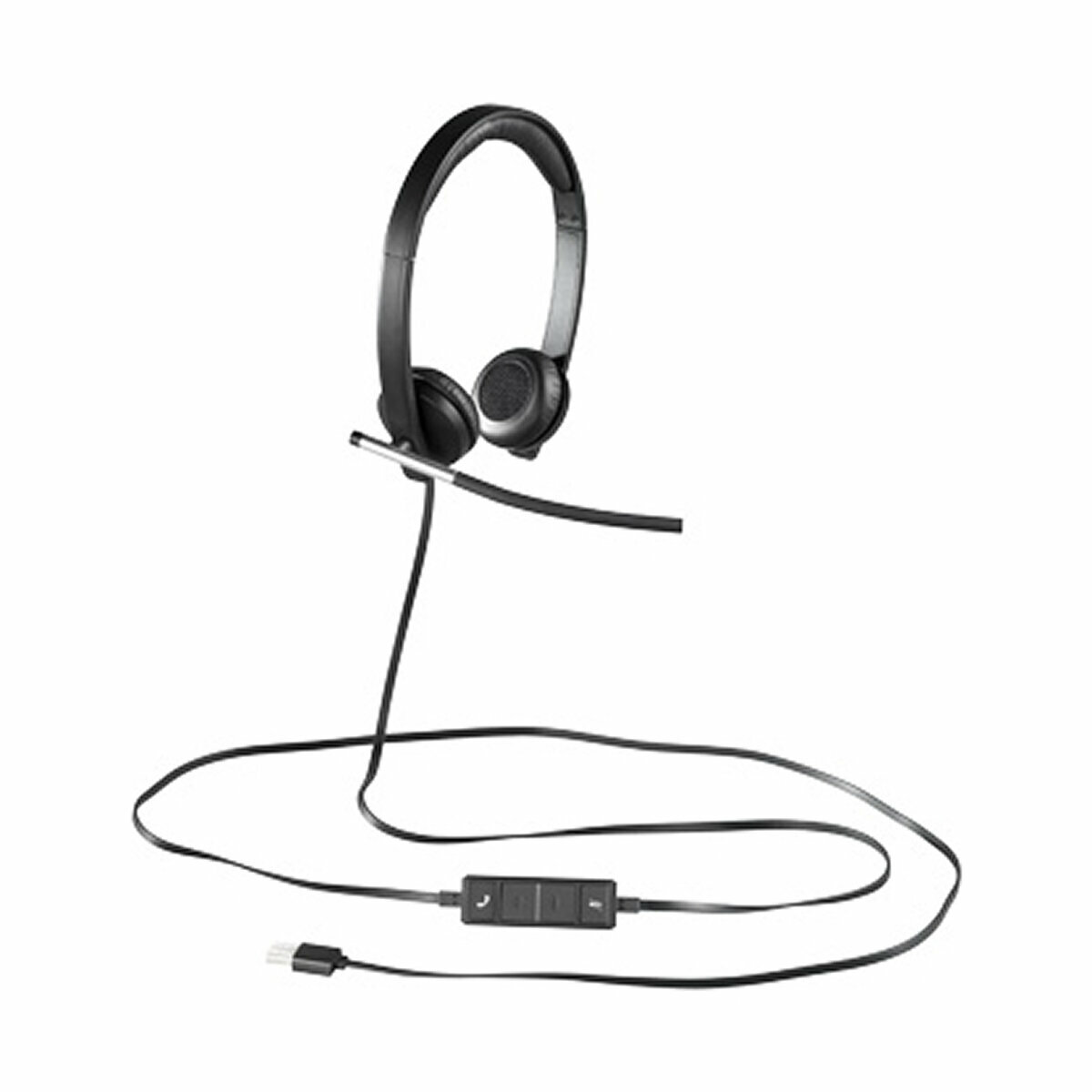 Logitech Гарнитура H650E Stereo, для компьютера, рег. громкости, выкл. микрофона, шумоподавление, USB, 1.1 м, чёрный