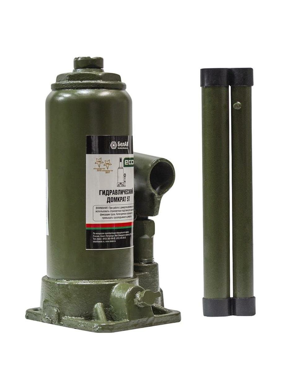 Домкрат гидравлический бутылочный 5 т ЭКО / домкрат автомобильный 5 тонн БелАК БАК.70014