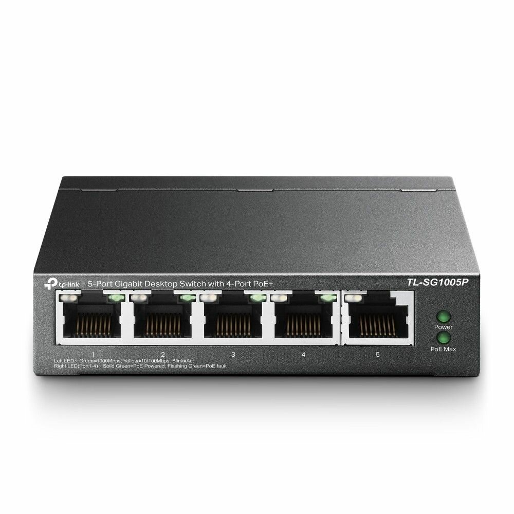 Tp - Link Коммутатор TL - SG1005P неуправляемый, 1xRJ45 и 4xRJ45+PoE+ 1Гбит с