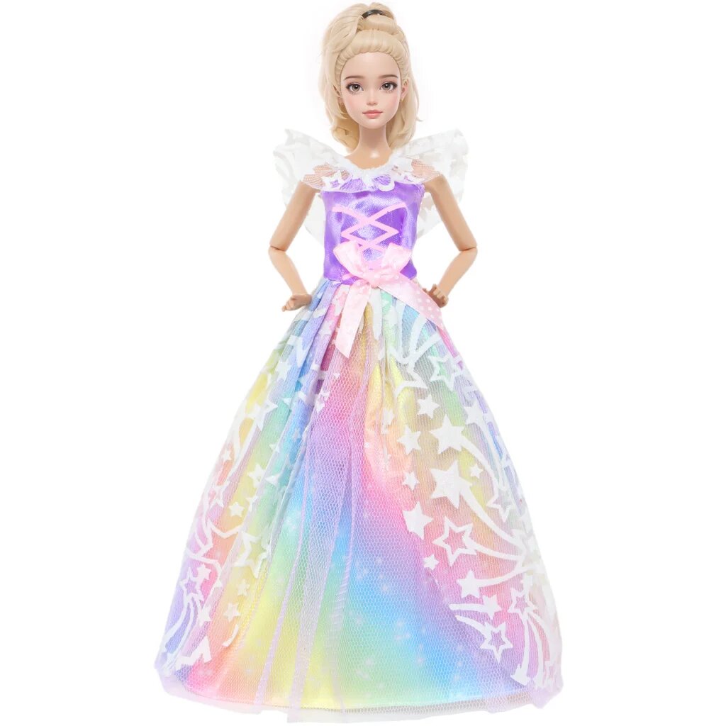 Barbie кукла в платье с радужным принтом, цвет NO.7