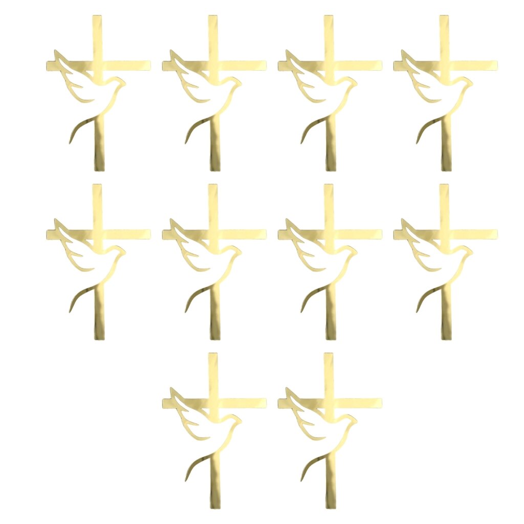 10 штук Элегантные пластиковые голуби и крест для украшения торта на крещение, свадьбу и другие праздники