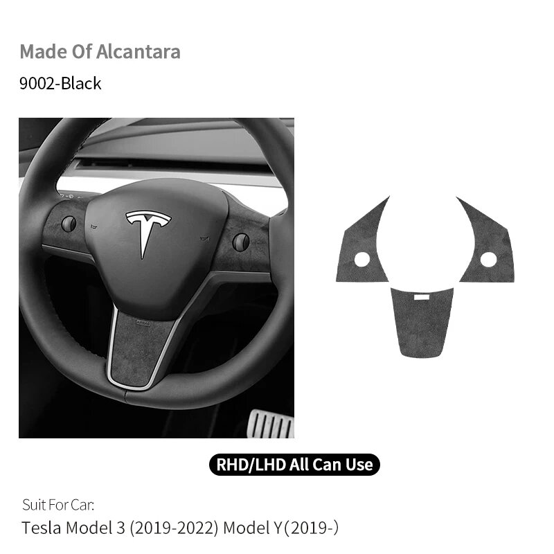 Наклейка на руль Tesla Model 3/Y (2019-2022) Black 9002