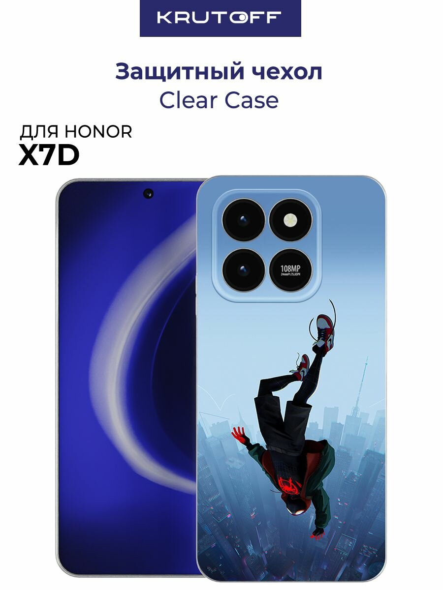 Чехол-накладка Krutoff Clear Case Человек-Паук. Майлз Моралес для Honor X7d