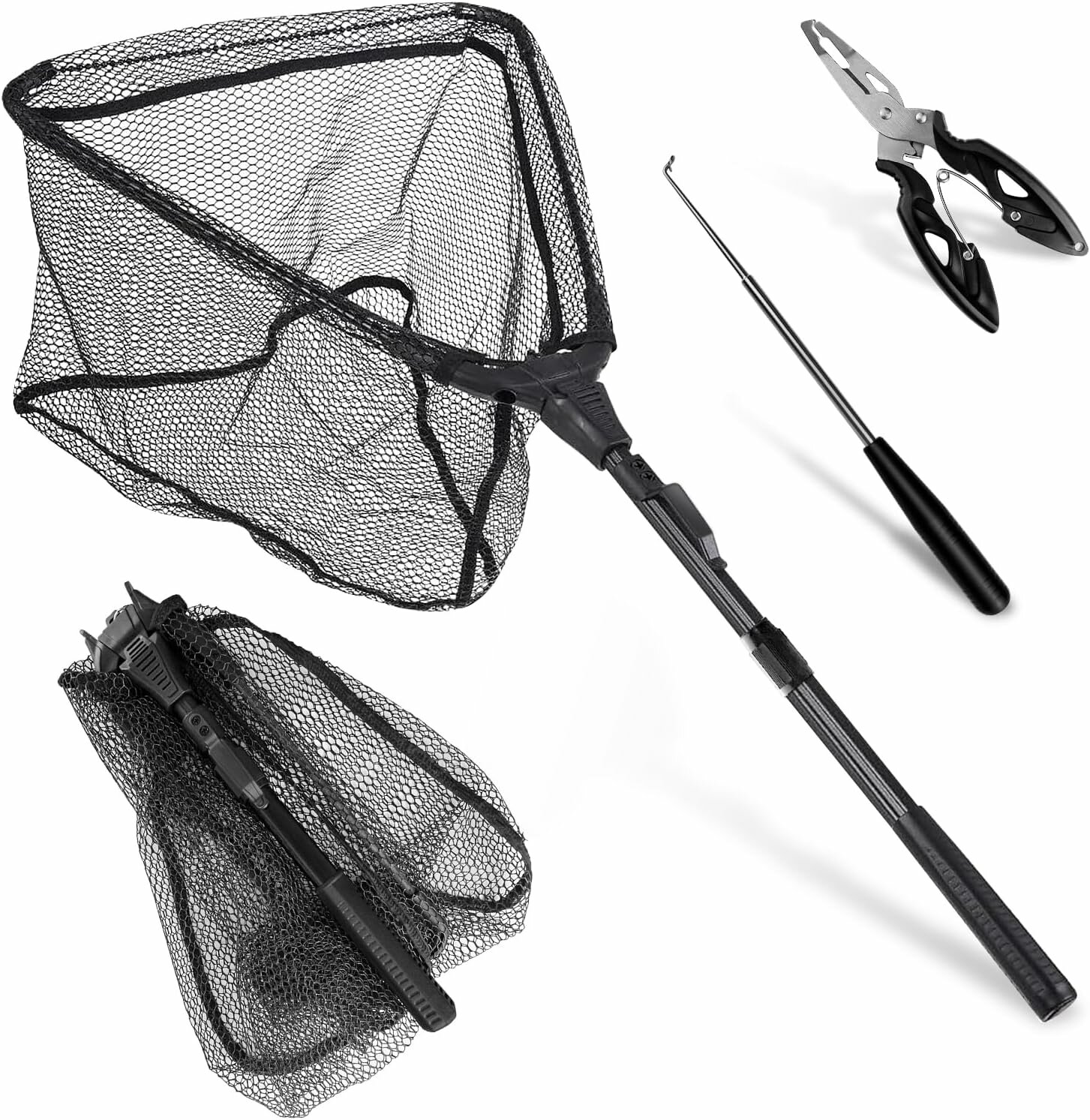 Рыболовный набор: телескопическая нескользящая силиконовая рыболовная сеть длиной 90 см