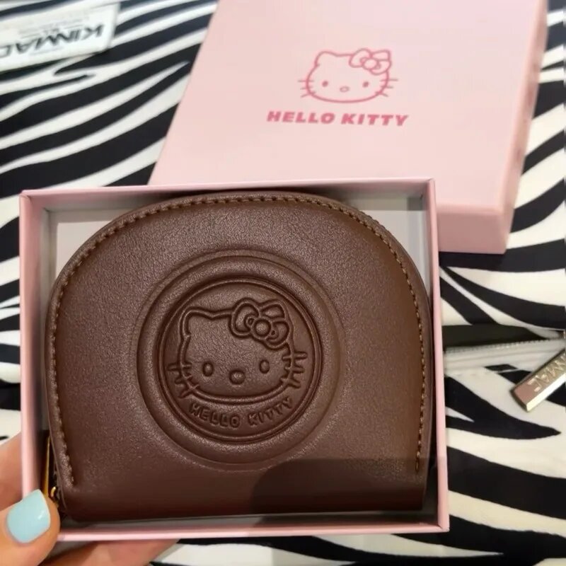 Hello Kitty Футляр для карточек Hello Kitty Легкая ретро мультяшная сумка на молнии ID Кошелек для монет — фото 1