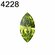 Хрустальные бусины Xilion Navette, 8x4mm, Citrus Green 337 F