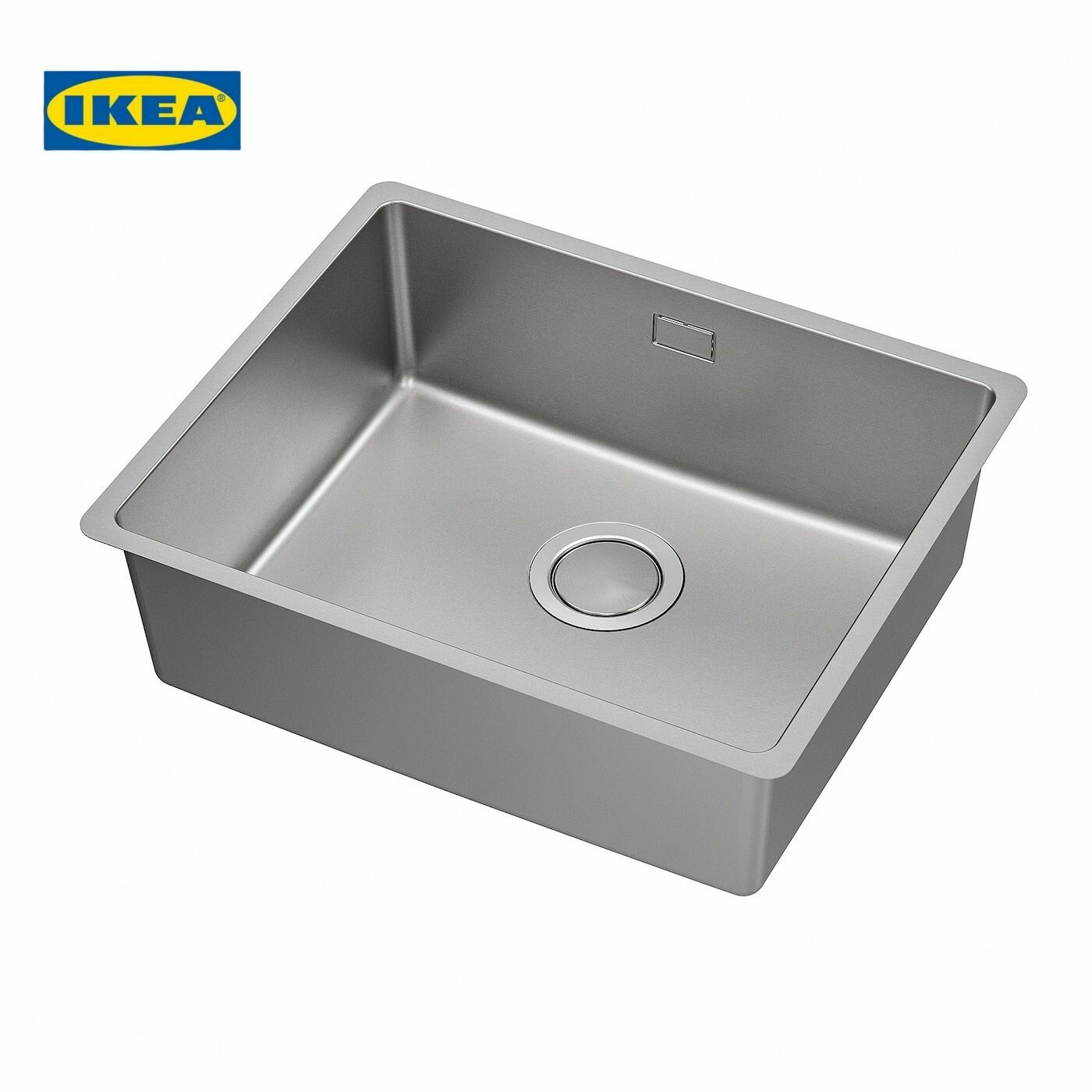 Встраиваемая раковина IKEA с 1 чашей, нержавеющая сталь, 55x44 см