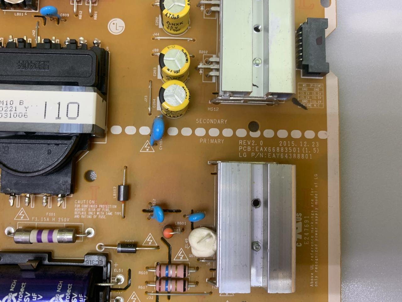 Блок питания eax66883501 (1.5) от телевизора Lg 43uh610v