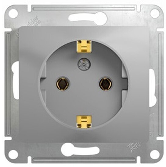 Розетка Systeme Electric (schneider Electric) SCHNEIDER ELECTRIC 1-м СП Glossa 16А с заземл. алюм. GSL000343