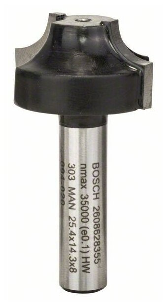 Фреза Профильная 25,4x14х8х46мм, радиус 6.3мм, BOSCH 2608628355
