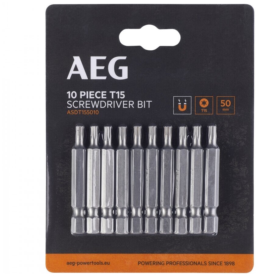 Биты 10 шт, T15, 50 мм AEG ASDT155010 4932479527