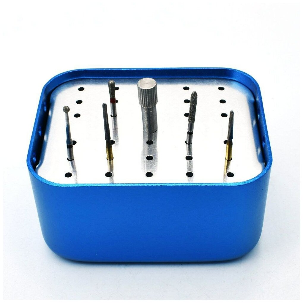 Эндобокс-Подставка Incidental (TYPE В001) для стерилизации и хранения, вращающихся интрументов, боров. сортировки 30 инстр(FG боров, файлов), голубой.