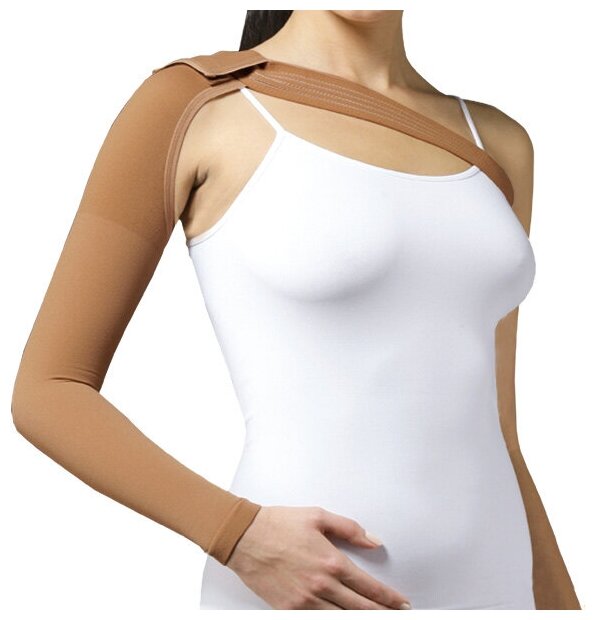 Рукав медиц. эласт. компресс. лечебныйTONUS ELAST (1компр.18-21 мм. рт. ст.) (с ремнем) арт.0403-01(LUX) р.3 (XL)/карамель