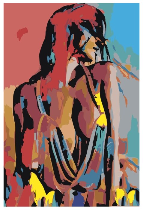 Обнаженная девушка. Абстракция Раскраска картина по номерам на холсте