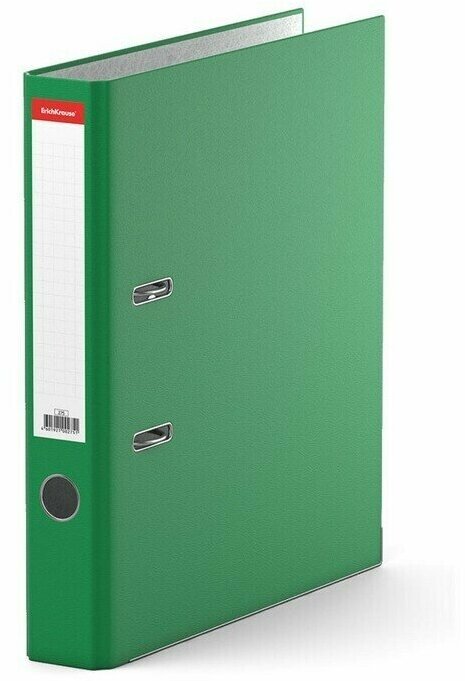 Папка-регистратор Erich Krause Стандарт, сверху пластик, внутри - картон, 50 мм, зеленый
