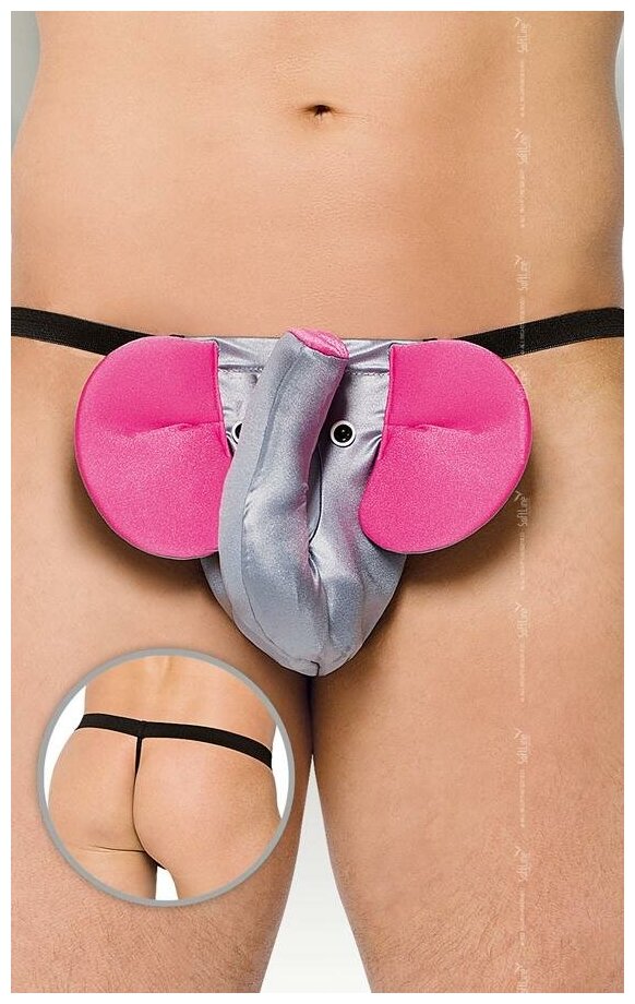 Мужские игровые cтринги с декоративными элементами Soft Line"Слоник" S/L