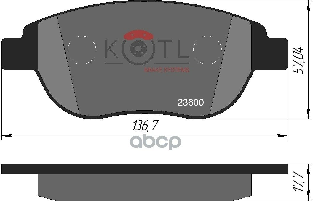 Колодки тормозные дисковые передние к-т CITROEN C4/BERLINGO/FIAT DOBLO/PEUGEOT 307 KOTL арт. 1464kt