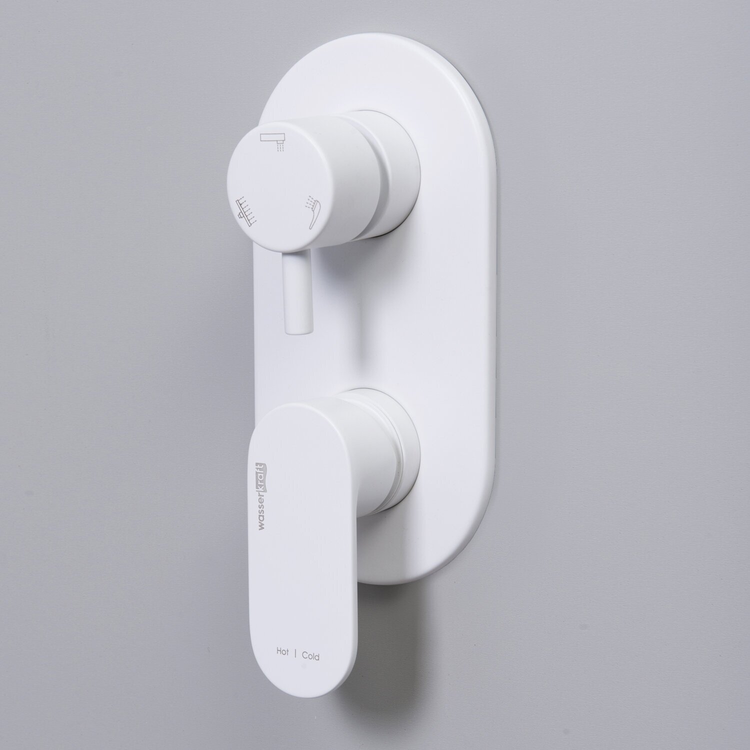 Смеситель для ванны и душа встраиваемый на 3 выхода белый Mindel 8571 WasserKRAFT