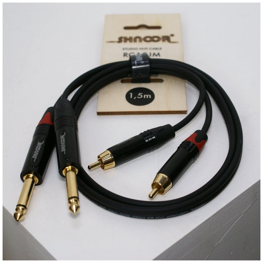 Компонентный кабель 2хRCA - 2хjack, 2м, SHNOOR RCA2JM-2m