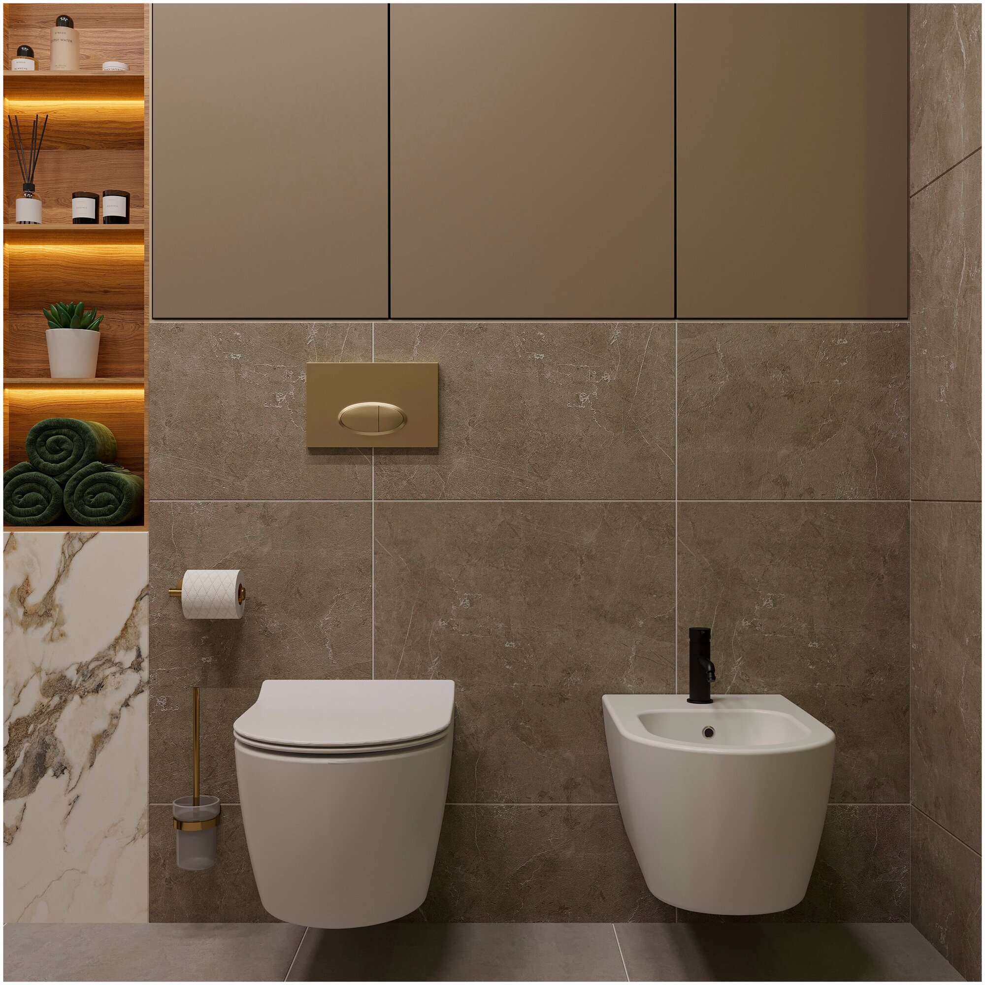 Комплект Унитаз подвесной STWORKI Ноттвиль SETK3104-2616 белый + Биде K3106-2605