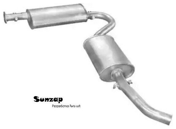 Глушитель средняя+задняя часть Polmostrow арт. 07155