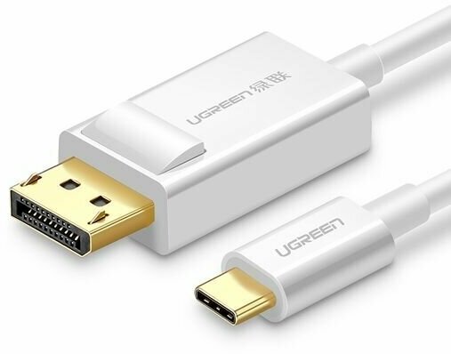 Кабель UGREEN MM139 (40420) USB Type C to DP Cable. Длина 1,5 м. Цвет: белый.