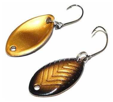 Блесна микроколебалка "Лепесток" 0,9г, L-1,7см (цв.09 золото черн.-зол.)