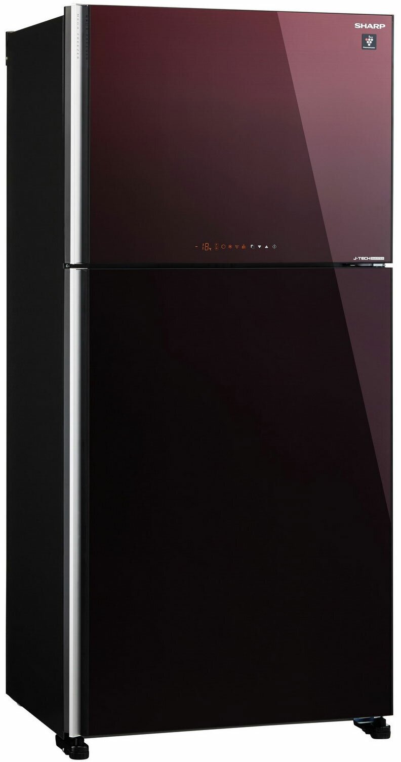 Двухкамерный холодильник Sharp SJXG60PGRD No frost, бордовый