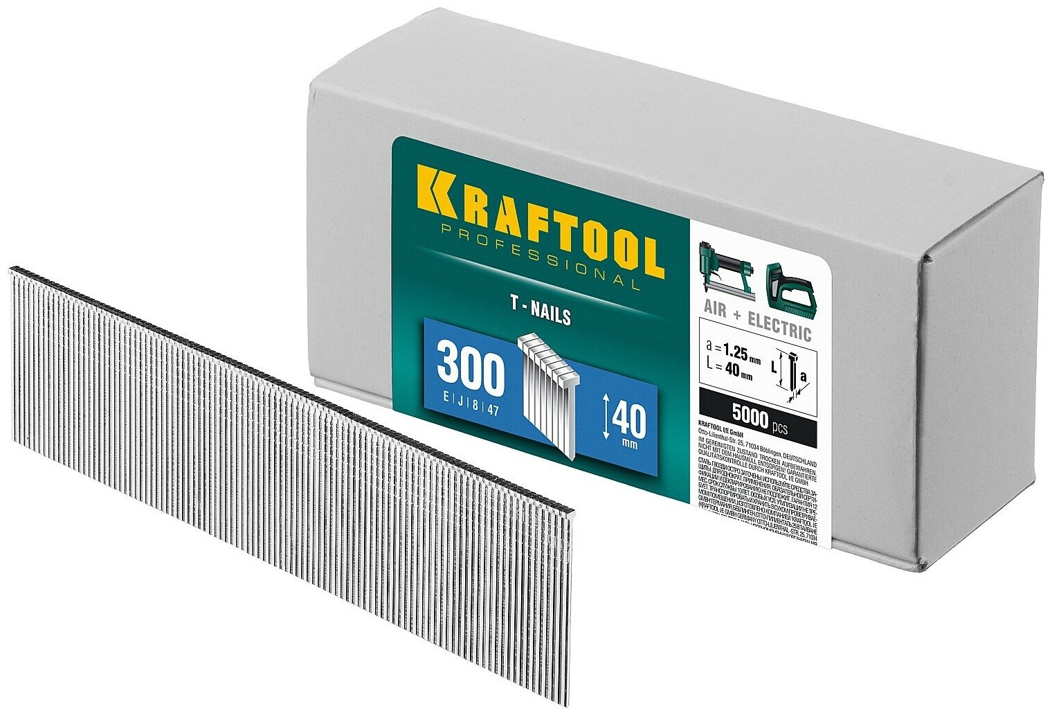 Гвозди для нейлера KRAFTOOL тип 300 40 мм 5000 шт. 31785-40