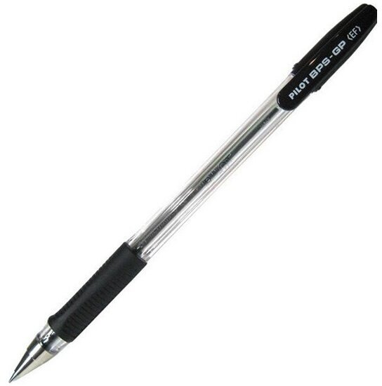 Ручка шариковая Pilot BPS-GP-EF резин. манжет, толщина письма 0,25мм, черная
