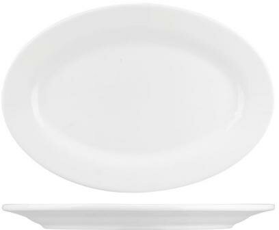 Блюдо овальное "Кунстверк", фарфор, высота 22, длина 310, ширина 217мм, белый