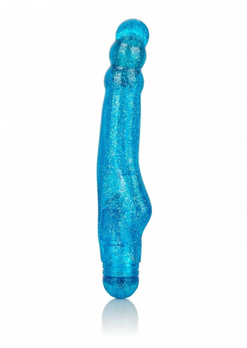 Классический женский ребристый вибратор Sparkle Radiant Ripple-Blue
