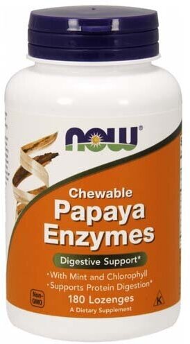 NOW Papaya Enzyme Chewable Lozenges 180 пастилок (NOW)