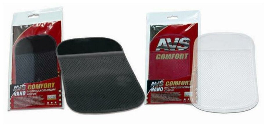 AVS 43183 Коврик противоскользящий на приборную панель NANO AVS NP-002 (15х9см) чёрный