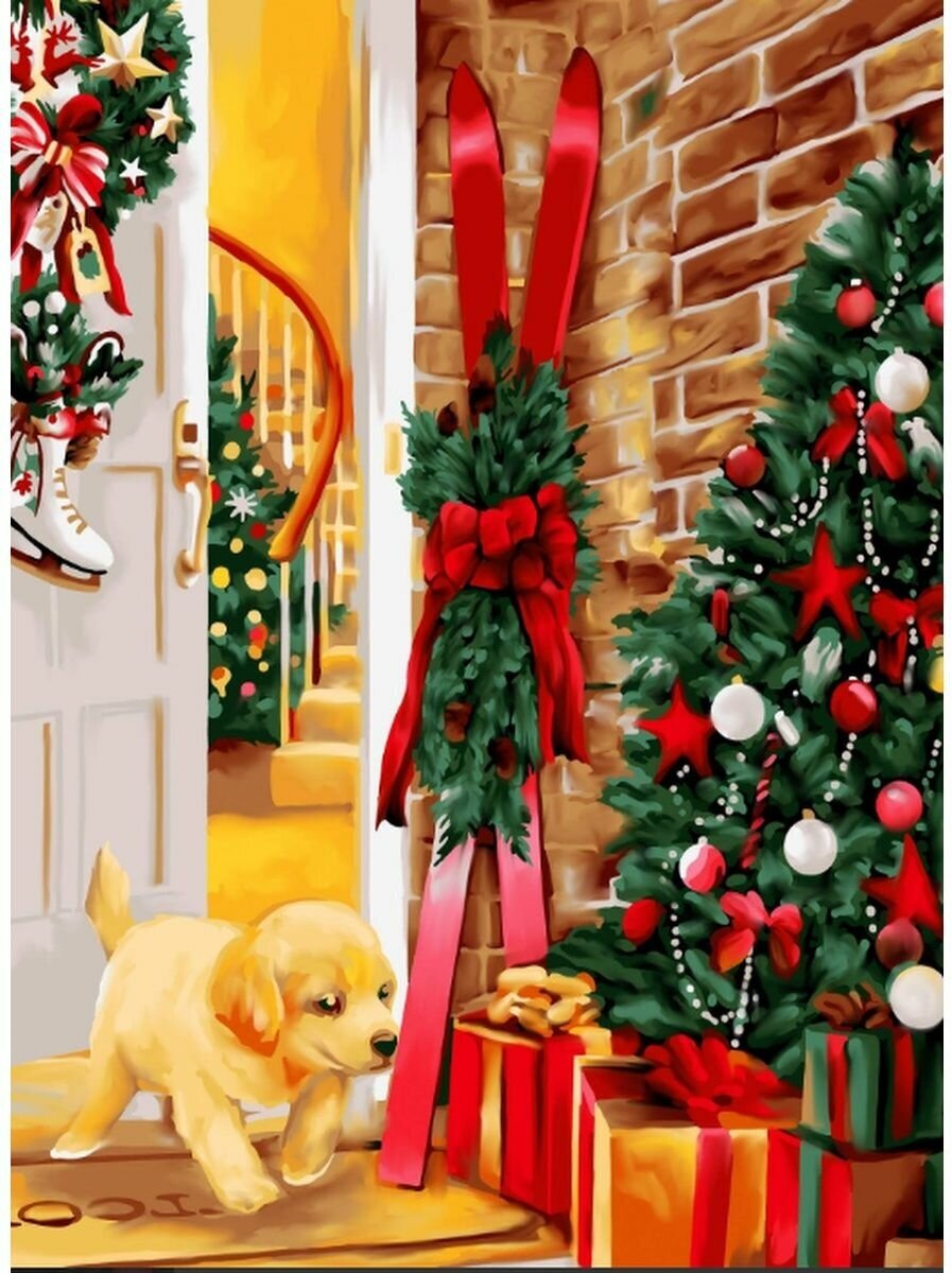 Картина по номерам "Уютное Рождество", хлопковый холст на подрамнике 40х50 см, акрил, 000 Art Hobby Home