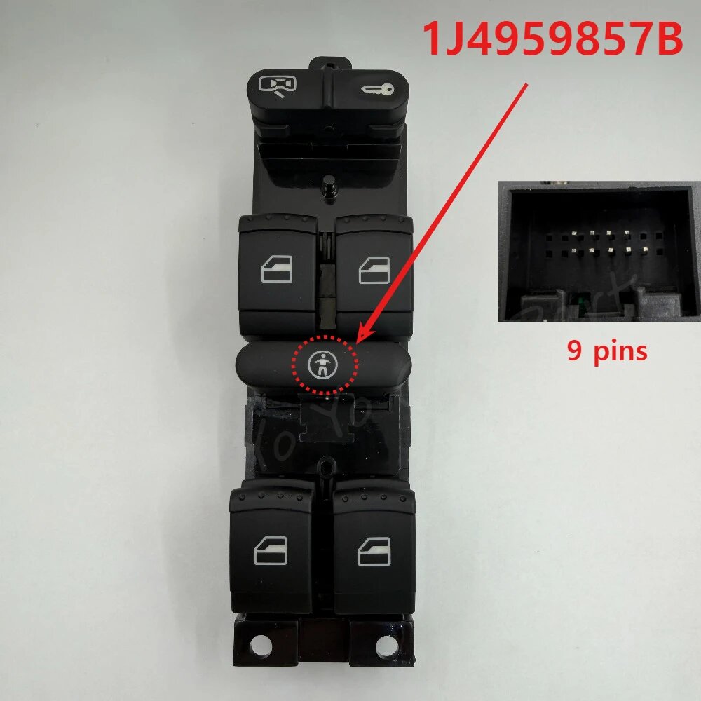 1J4959857D 1J4959857B 9-контактный главный переключатель стеклоподъемников для VW Golf MK4 Jetta Bora Passat B5 Seat Leon Toledo Superb