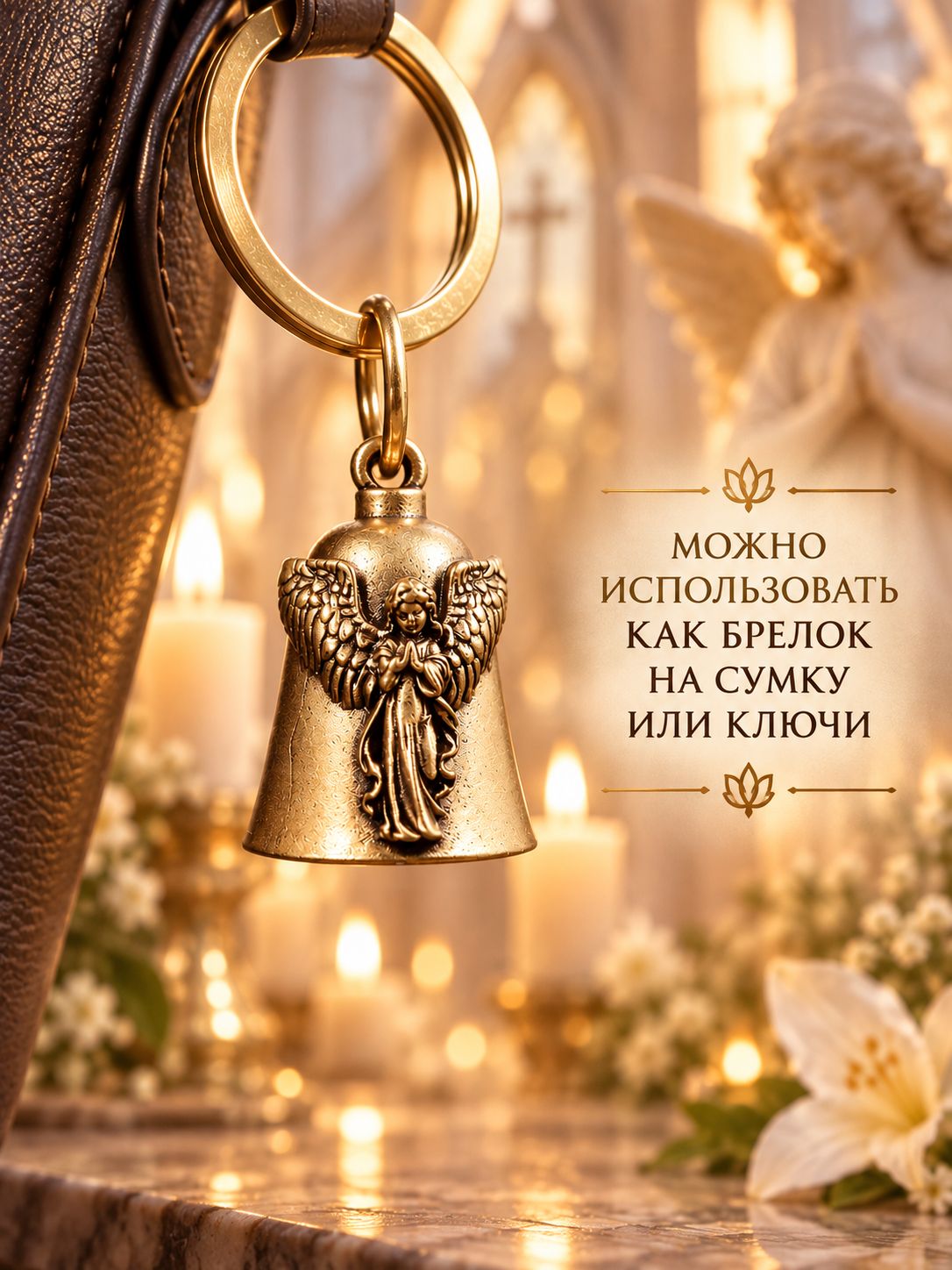Колокольчик "Ангел" бронза — фото 1