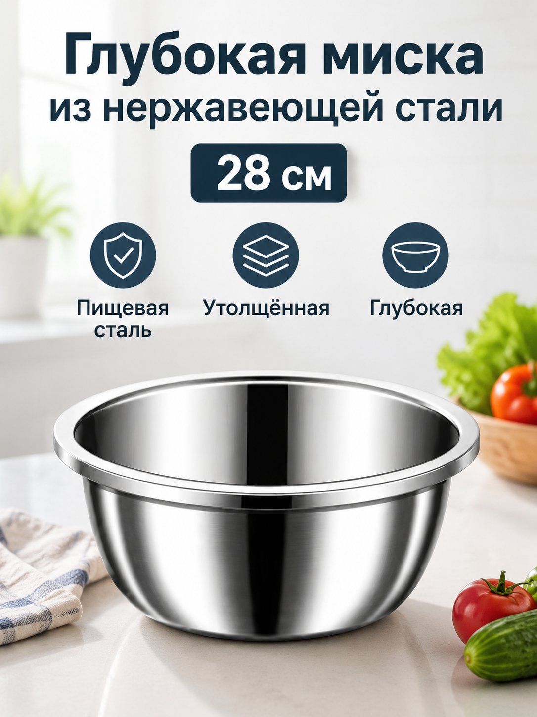 Таз для варки варенья 3.9 л нержавеющая сталь 1 шт, Артикул: 5223342997