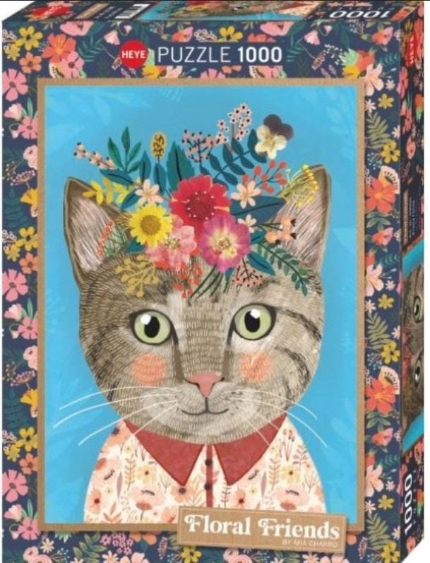 Пазл HEYE Floral Friends, котёнок с цветами, 1000 элементов, 70x50 см