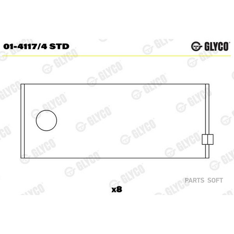 Вкладыши TOY AVENSIS/CARINA E/COROLLA 1.6 83-00 (ш от официального дистрибьютора, GLYCO, артикул 0141174STD