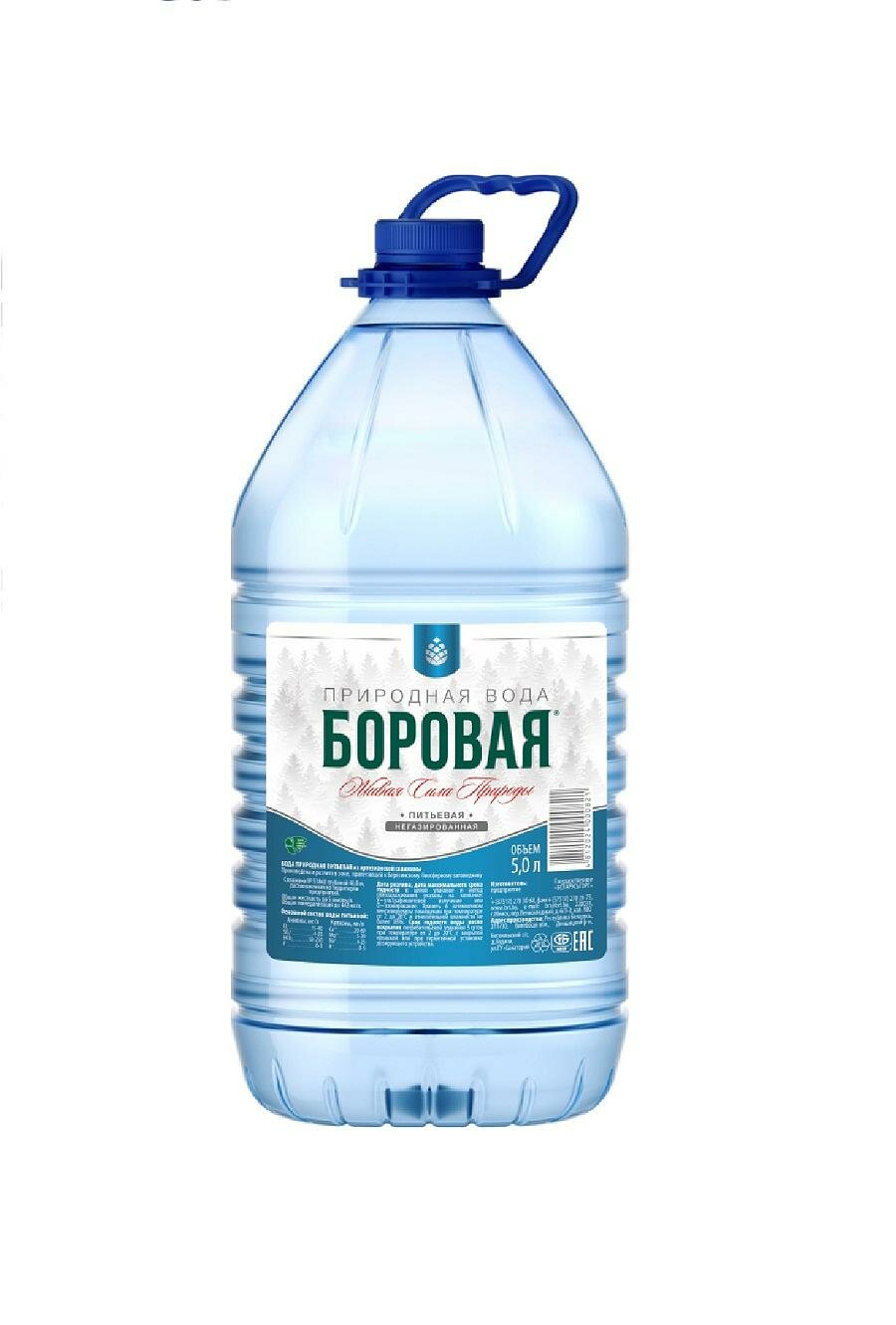 Упаковка из 2 штук Питьевая вода без газа Боровая природная 5л