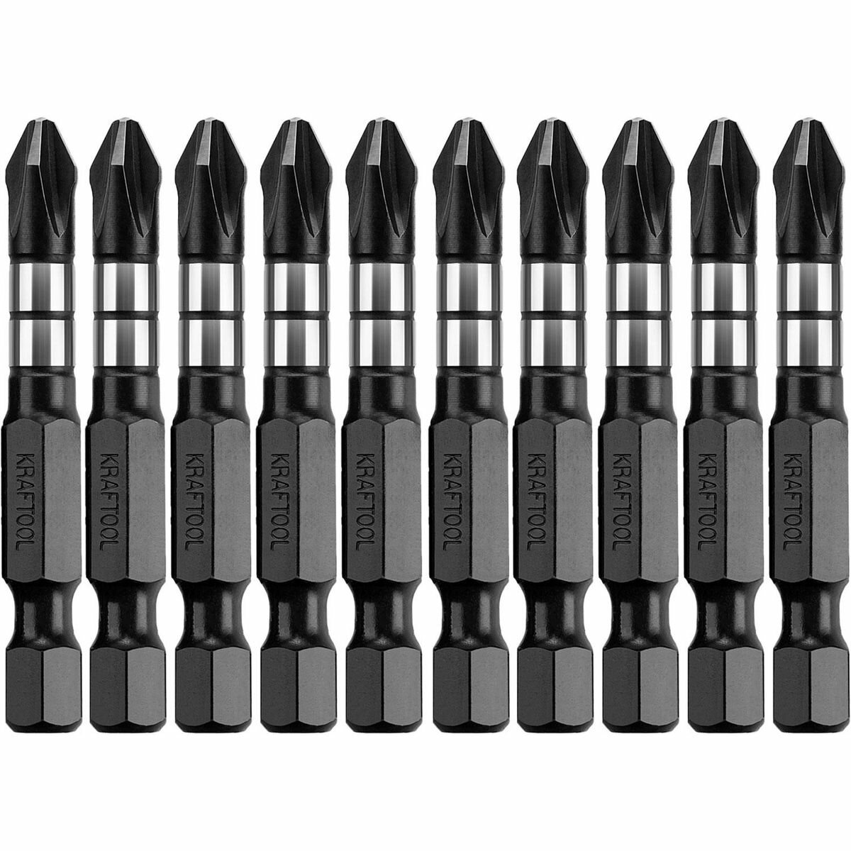 Бита KRAFTOOL Impact Pro PH2, 50мм, тип Е, 10шт/уп (26191-2-50-S10) (1711820), 10 уп.