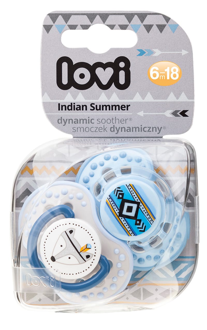 Пустышка Lovi Indian Summer Boy, синий, 6-18 мес, 2 шт