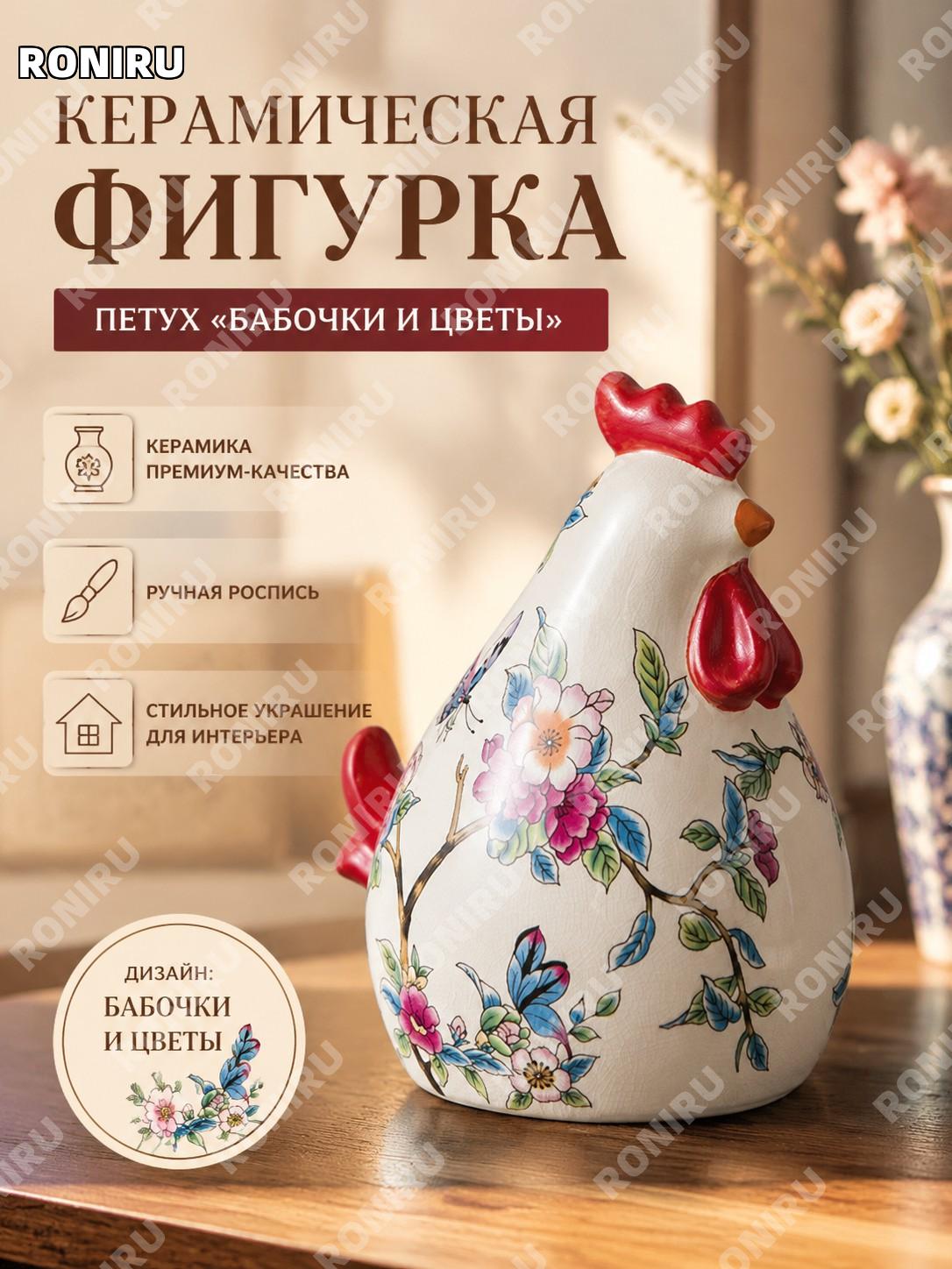 Керамический декоративный петух фигурка «蝶恋花（14-05P）» для интерьера дома гостиной прихожей ТВ тумбы украшение дома