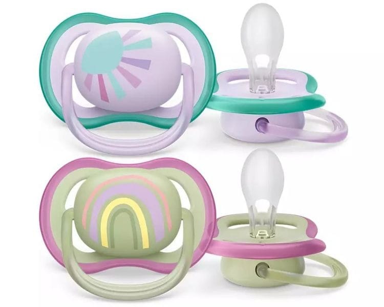 Пустышка Philips Avent Ultra Air, розовый, для девочек, 0-6 мес, 2 шт