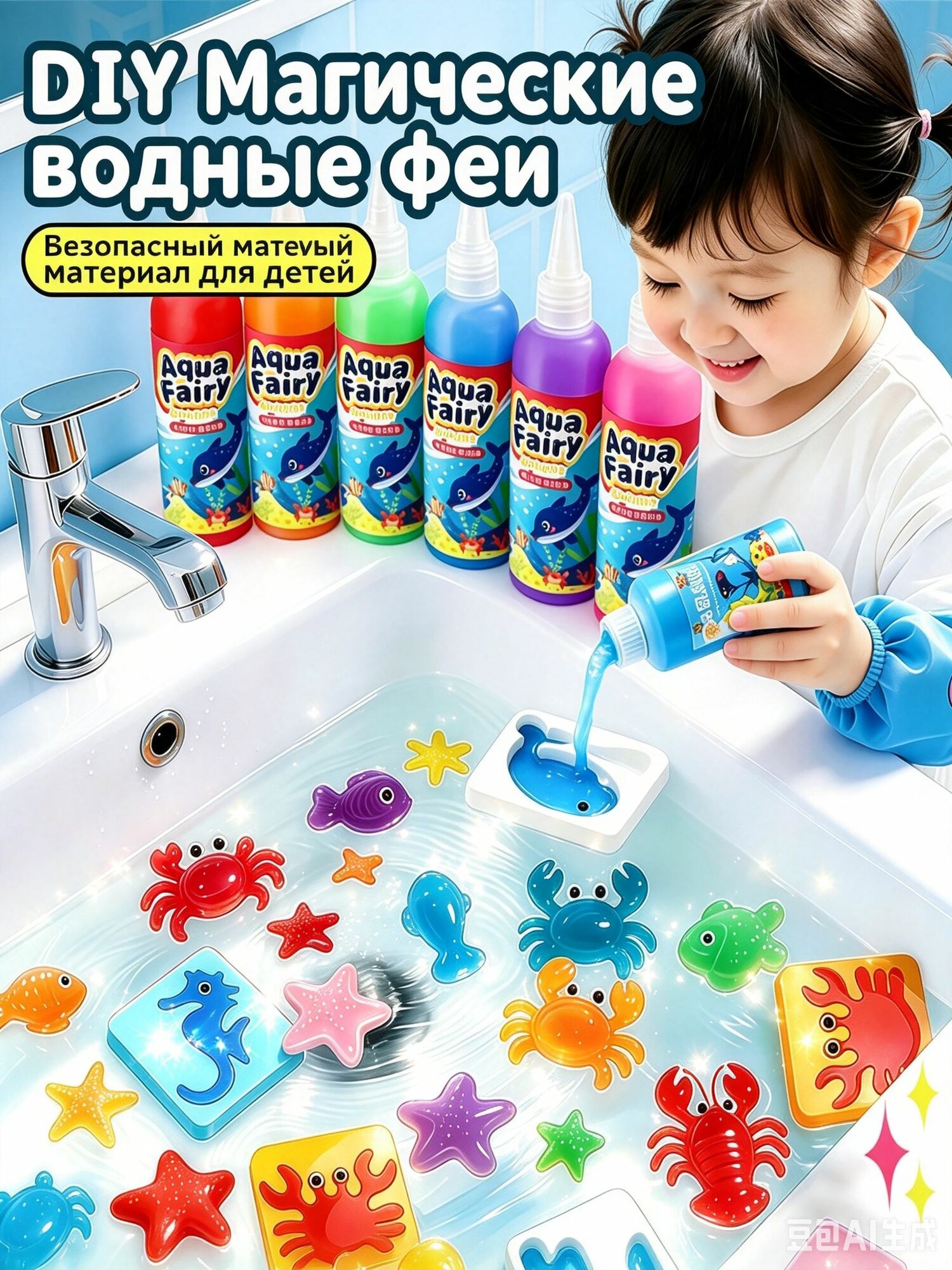 Творческий набор Водяные эльфы для детей, домашние водяные эксперименты, комплект для создания цветных фигурок, подарок для досуга ребенка