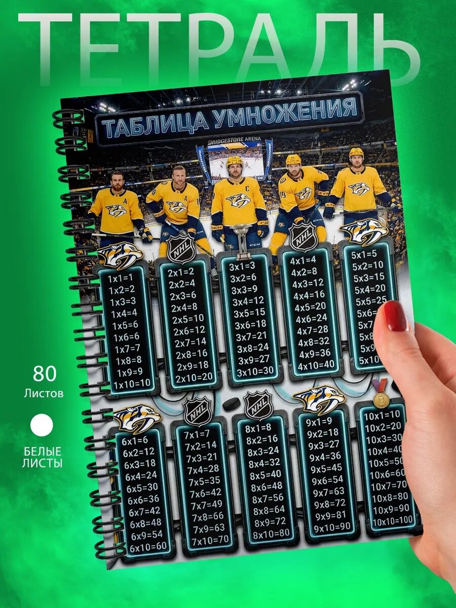 Тетрадь - Таблица умножения - НХЛ - Нэшвилл Предаторз