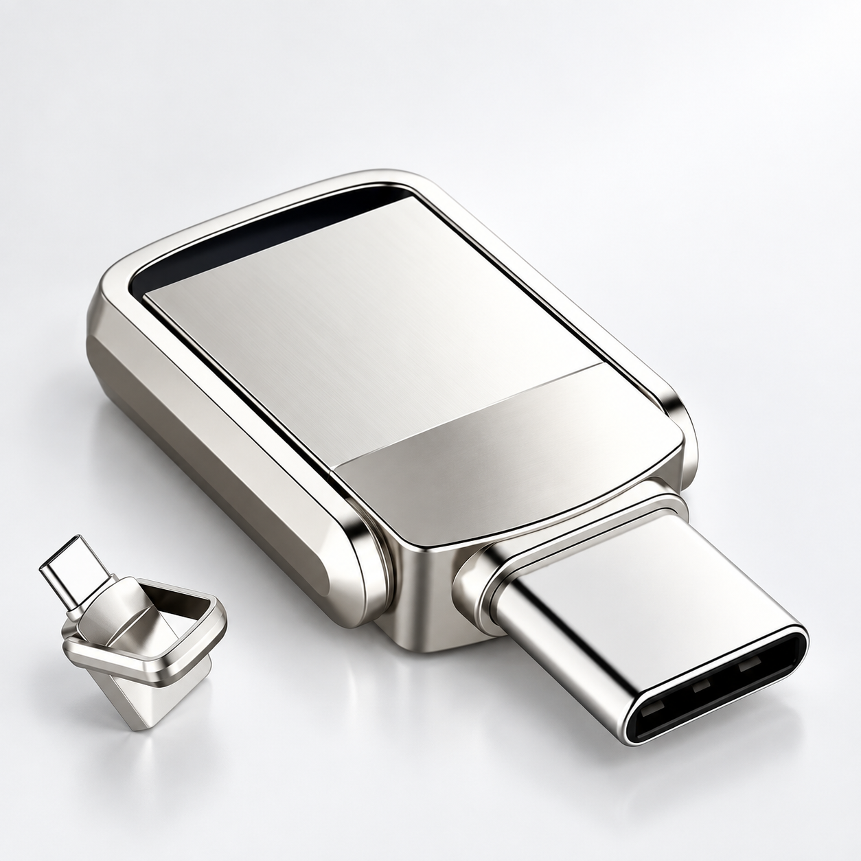 USB-накопитель Type-C 2ТБ, OTG (Цвет товара: серебристый)