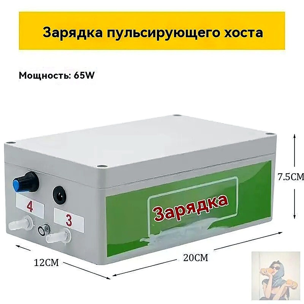 Перезаряжаемый пульсатор 65 Вт Подключается к сети и перезаряжается.
